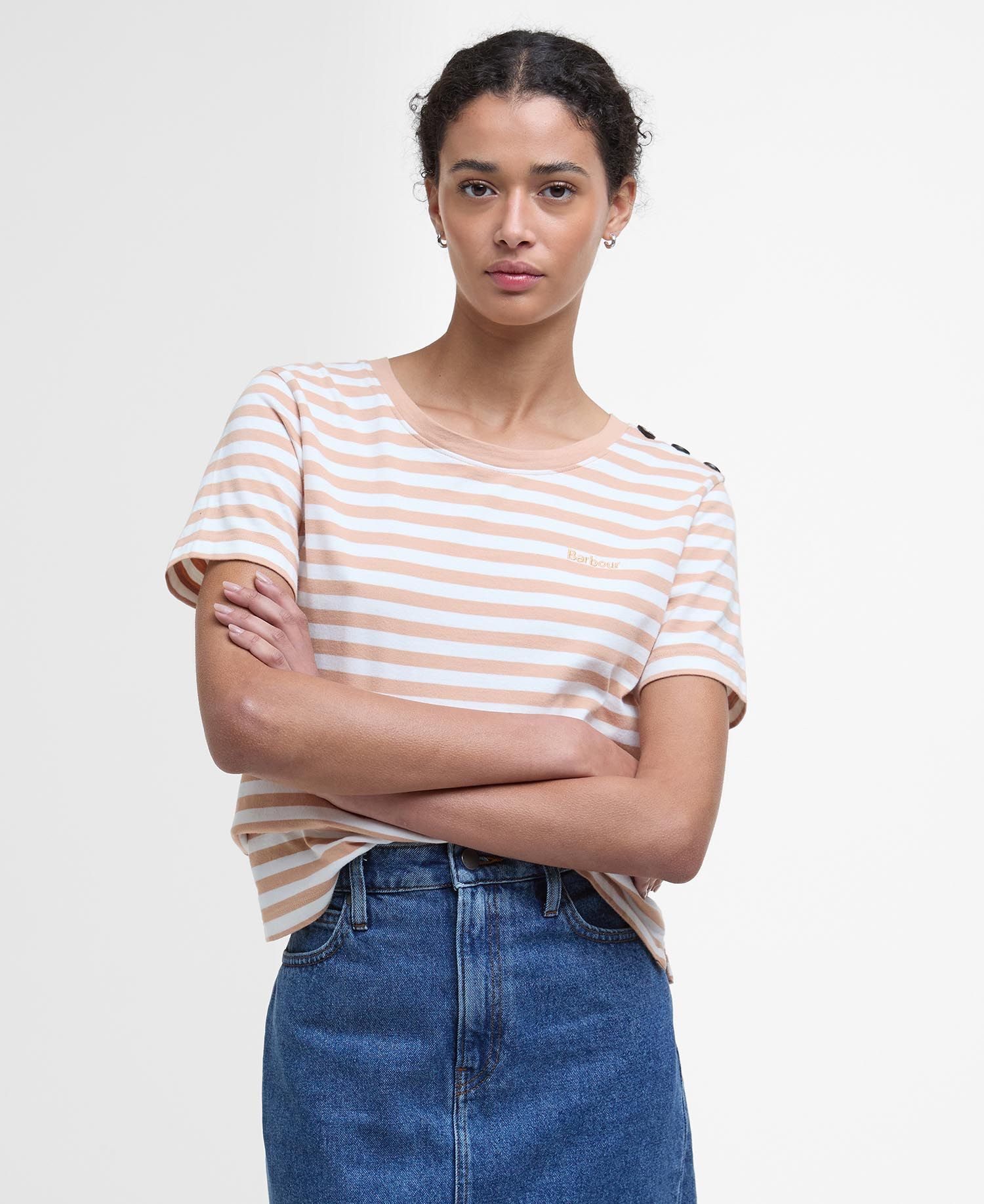 Barbour T-Shirt BARBOUR T-Shirt Ferryside Striped Toast