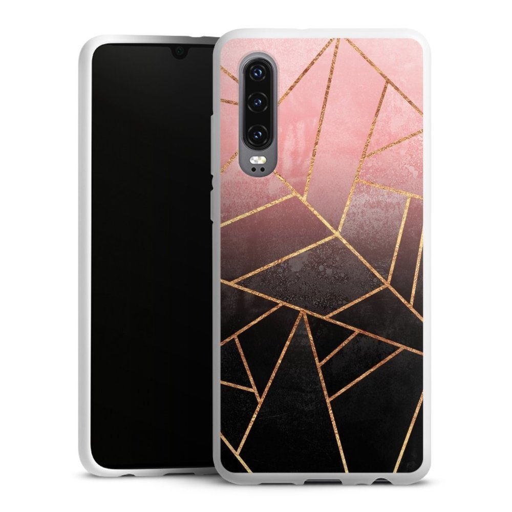 Deindesign Handyhülle Pink And Black Stone Gold Print Huawei P30