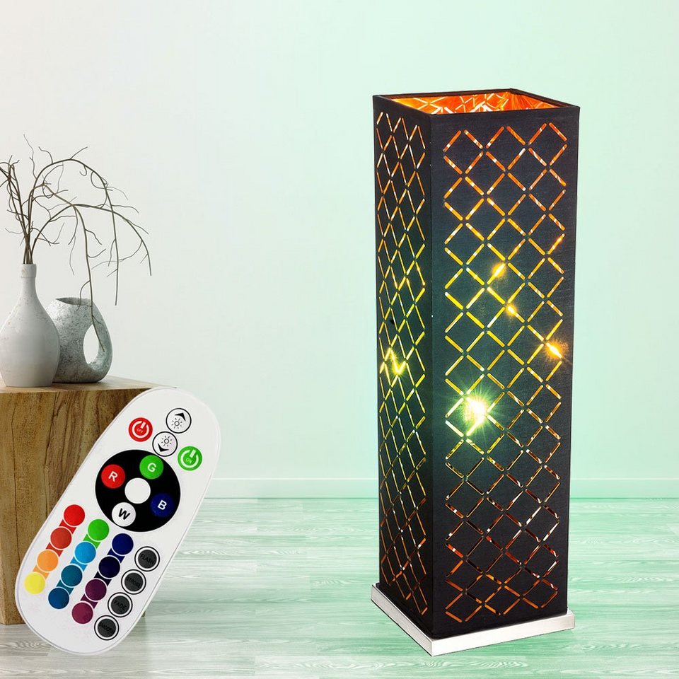 Etc Shop Tischleuchte Nacht Tisch Lampe Dimmbar Gold Schwarz Bluetooth