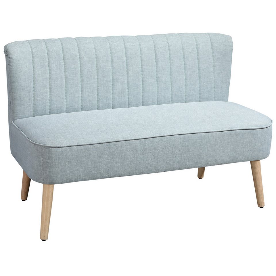 Homcom 2 Sitzer Zweisitzer Loveseat Mit Leinenoptik Doppelsofa Mit