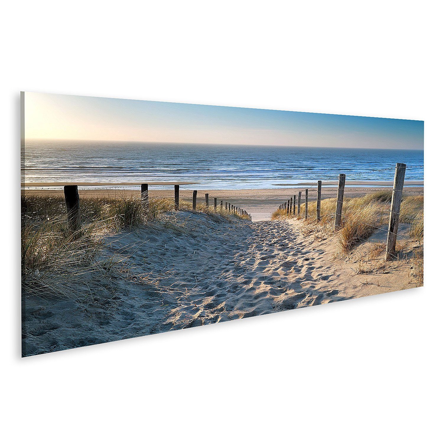 islandburner Leinwandbild Bild auf Leinwand Weg Zum Meer Nordseestrand Sonnenuntergang Sonnensch