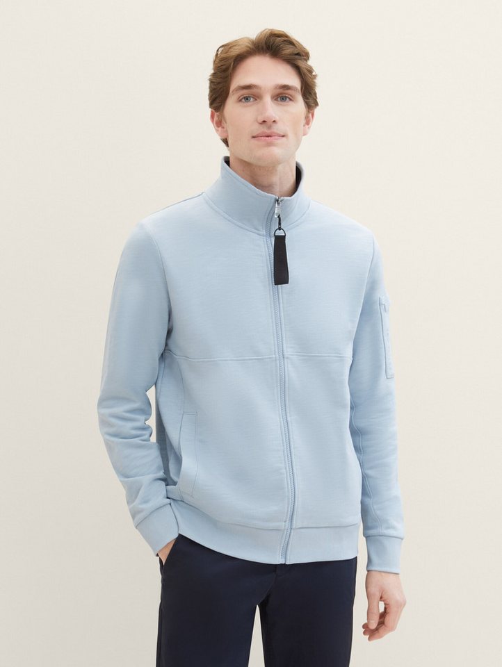 Tom Tailor Hoodie Sweatjacke Mit Stehkragen Aus Atmungsaktiver Und