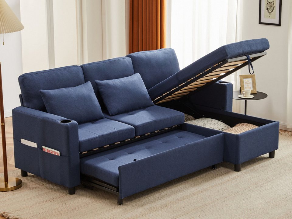 Seedwave Schlafsofa L Förmiges 3 Sitzer Sofa Mit Schlaffunktion