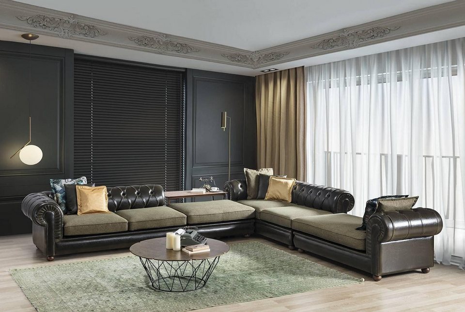 Xlmoebel Ecksofa Neues Chesterfield Sofa In L Form Für Das Wohnzimmer