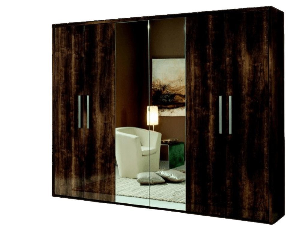 Xlmoebel Kleiderschrank Braun Kleiderschrank 6 Türen Schrank Designer