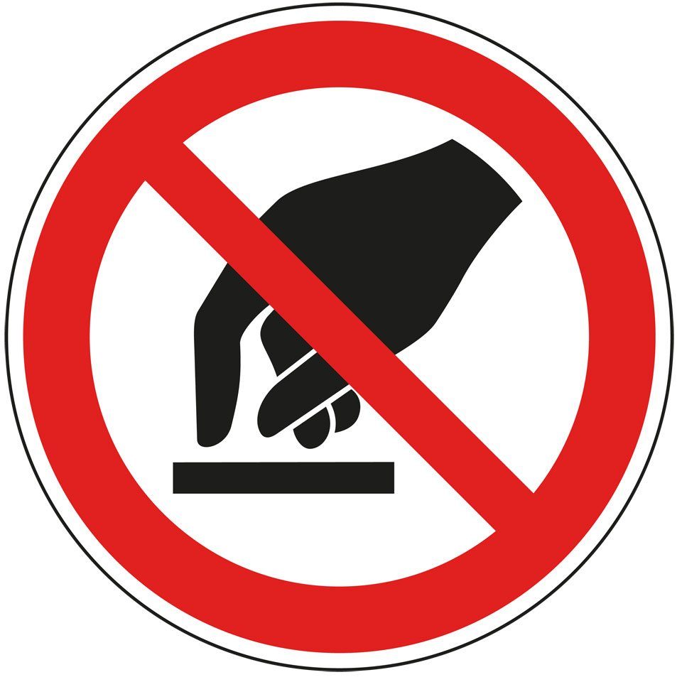 König Werbeanlagen Hinweisschild Berühren verboten, ASR/ISO, Folie, selbstklebend, Ø 100mm