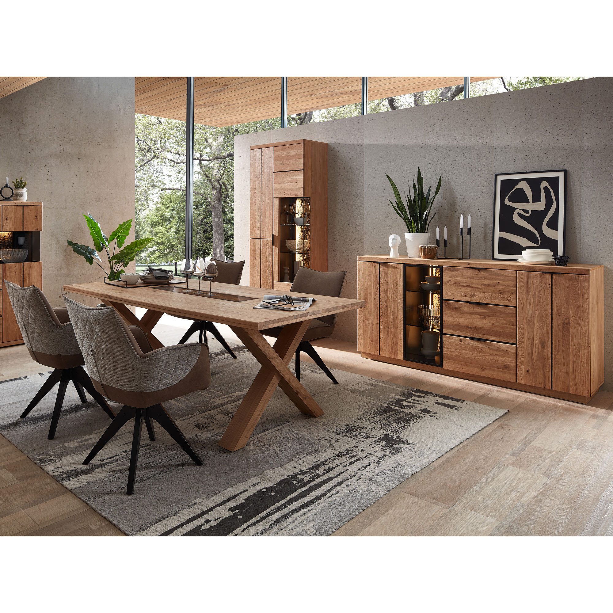 Expendio Wohnzimmer Set Donia 42 Spar Set 3 St Wildeiche Massiv
