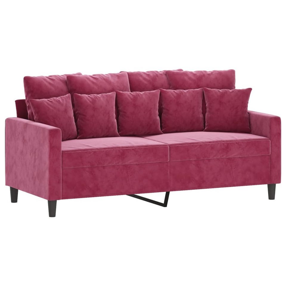 Vidaxl Sofa 2 Sitzer Sofa Weinrot 140 Cm Samt