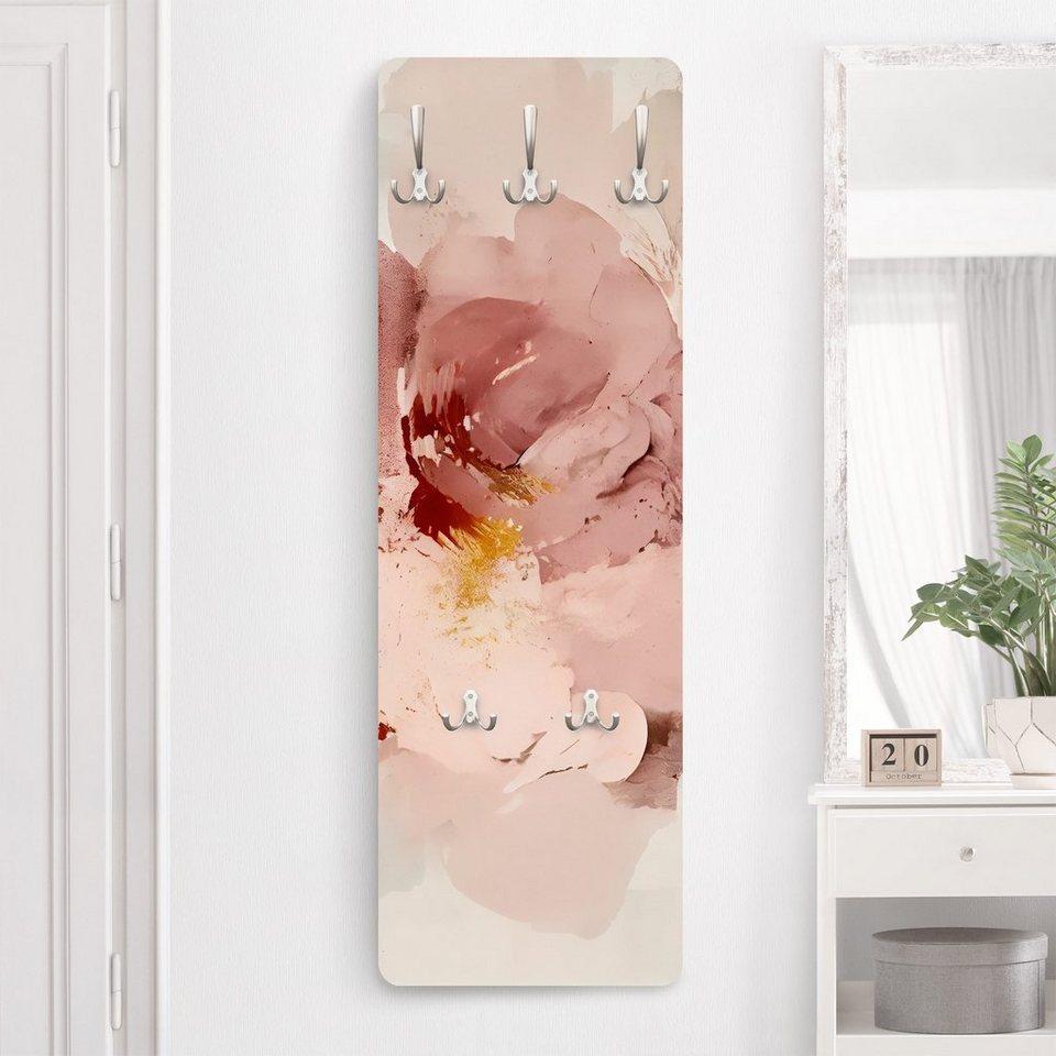 Bilderdepot24 Garderobenpaneel Rosa Blumen Floral Kunst Abstrakte Blume