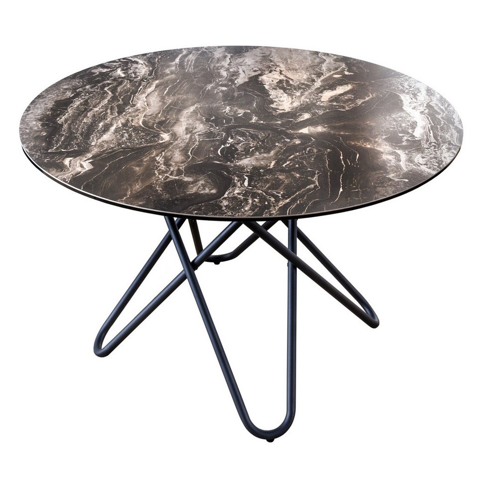 Riess Ambiente Esstisch Ellipse 120cm Taupe Schwarz Einzelartikel 1