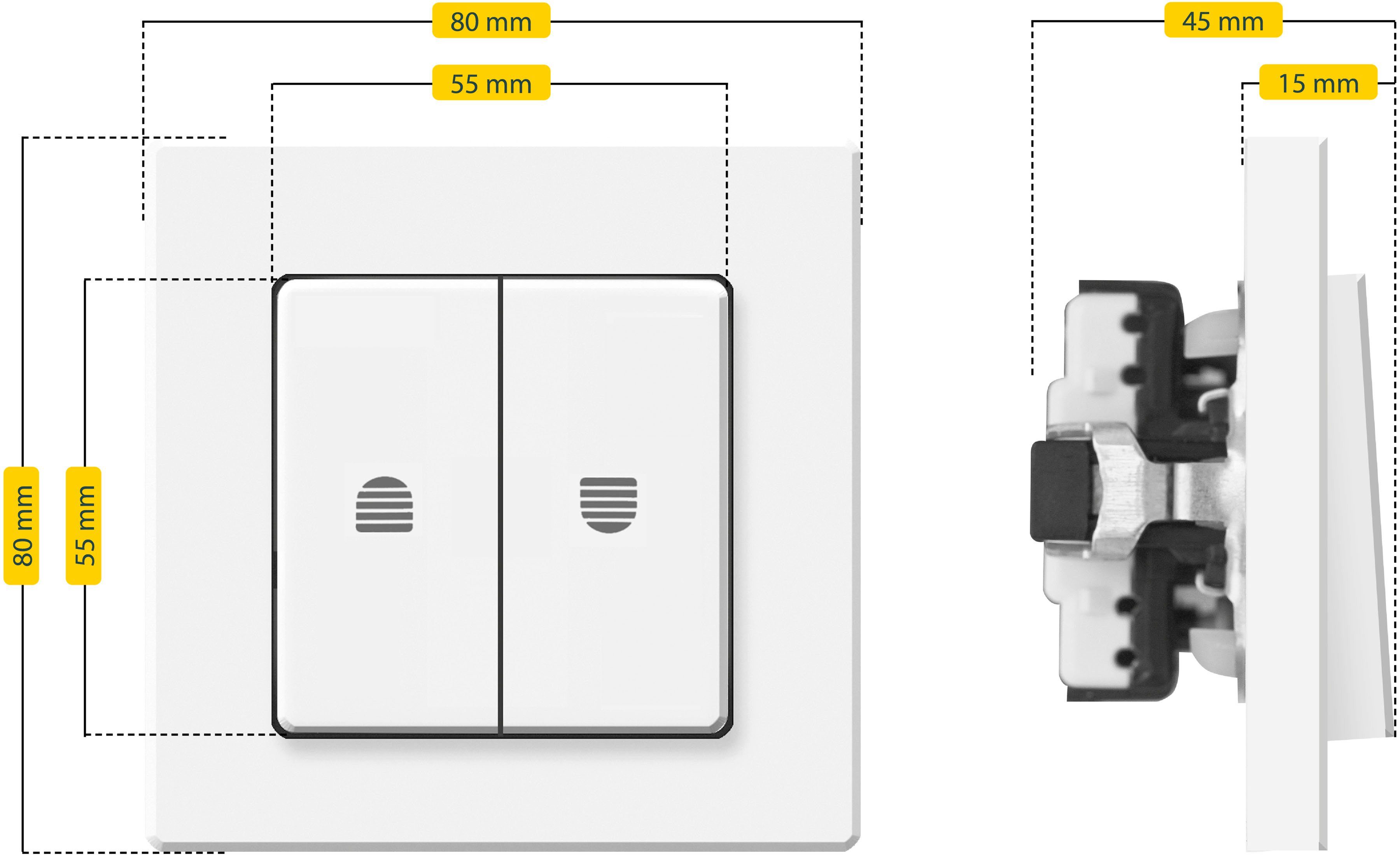 SCHELLENBERG Schalter Rolladenschalter, mit Rastfunktion, Unterputz ...