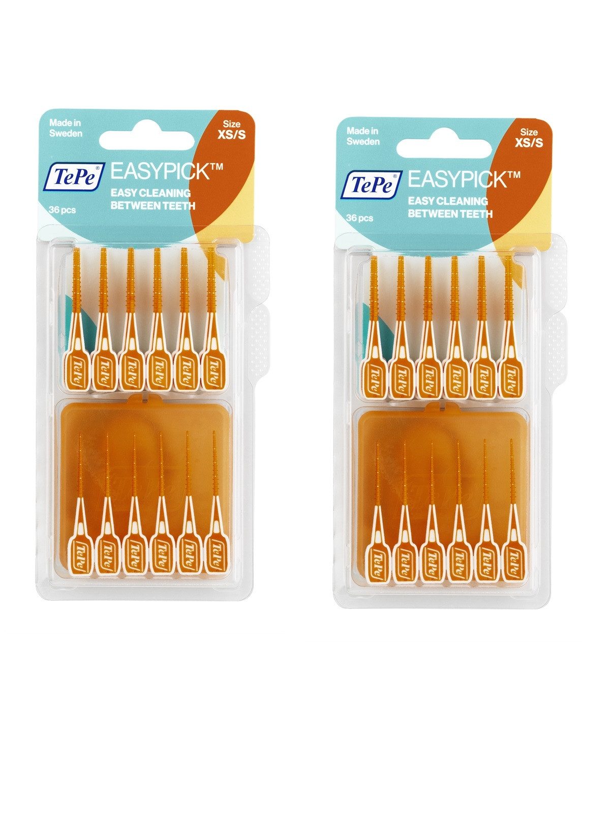 TePe Interdentalbürsten 2x TePe Easy Pick XS/S organge 2x 36 Stück