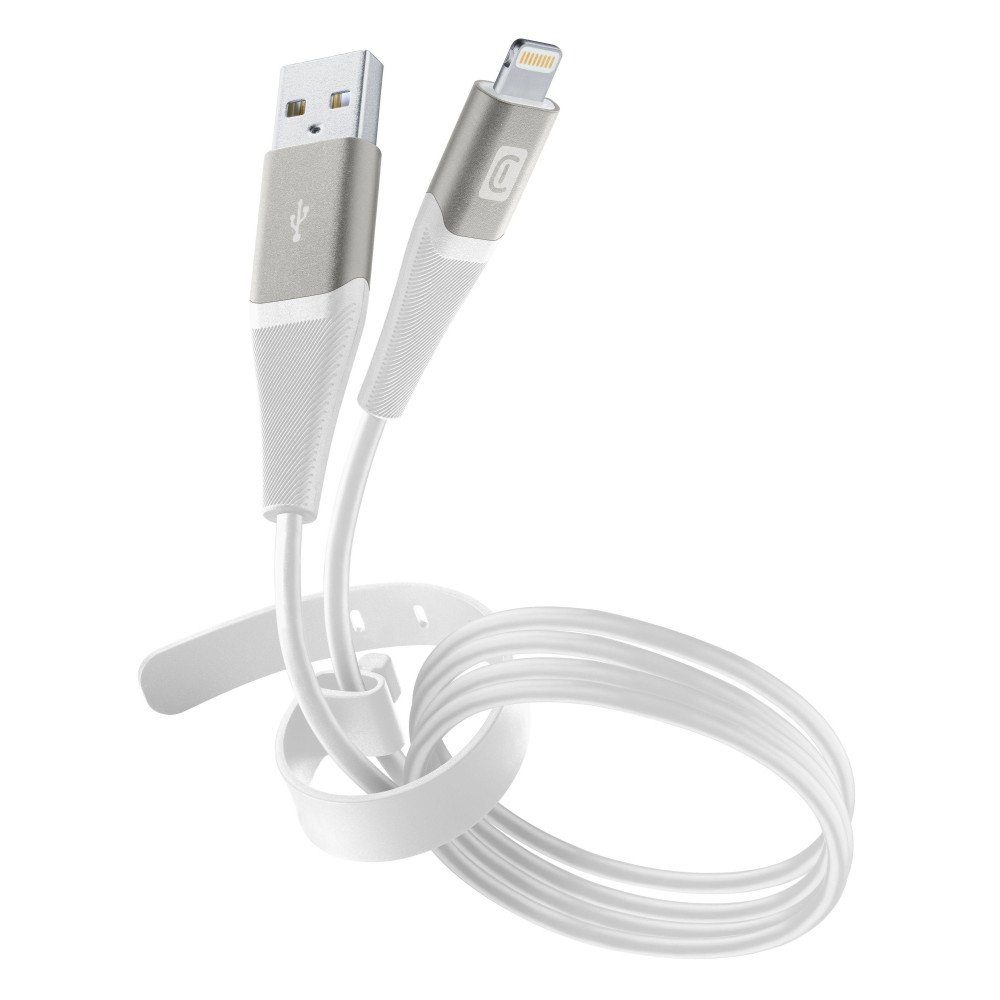 Cellularline Pro+ Data Cable Belt 1,2m USB-A/ Apple Lightning White ...