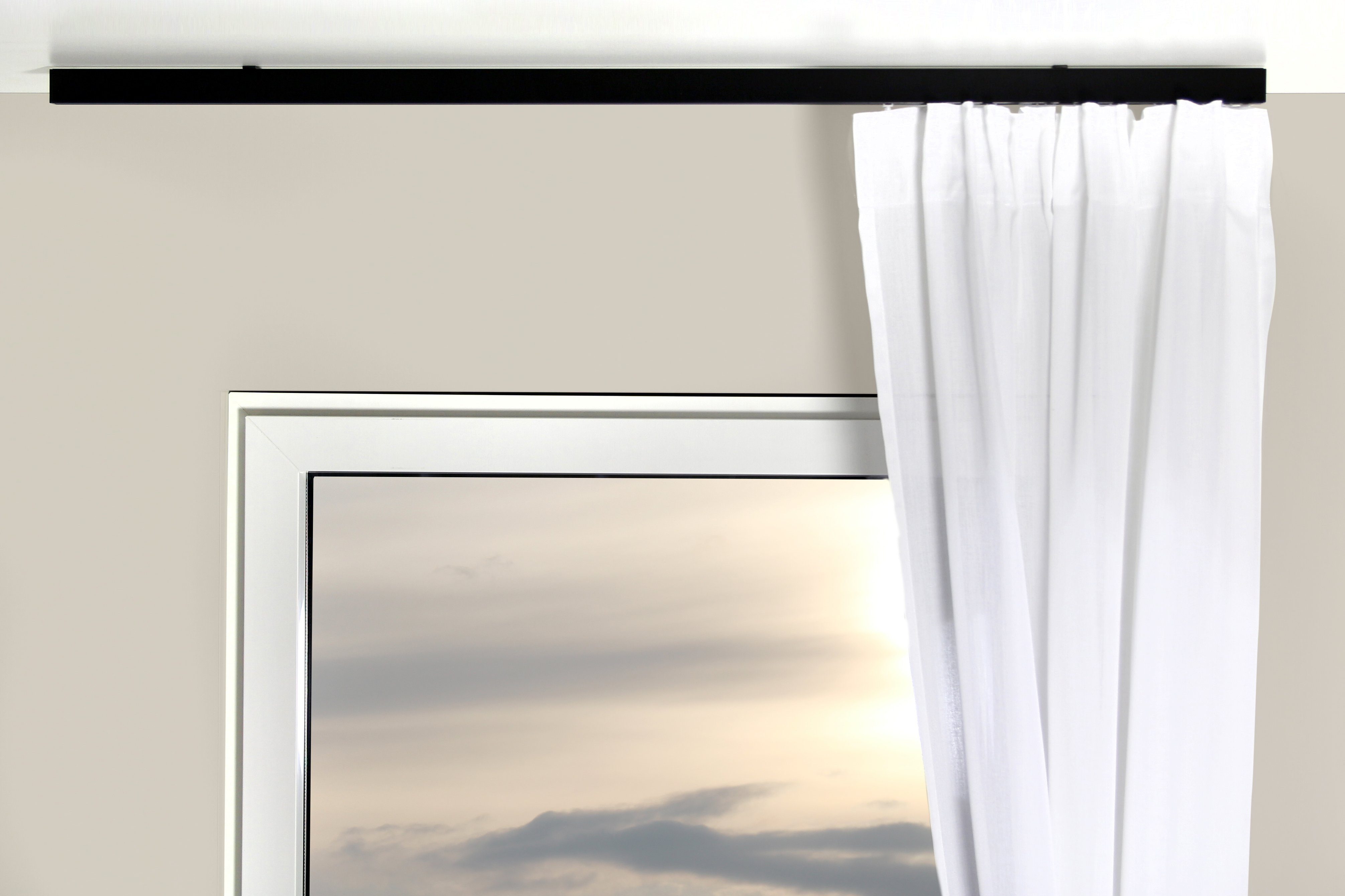 Deco-Raum Gardinenstange Innenlauf eckig, 1-läufig, Wunschmaßlänge ...