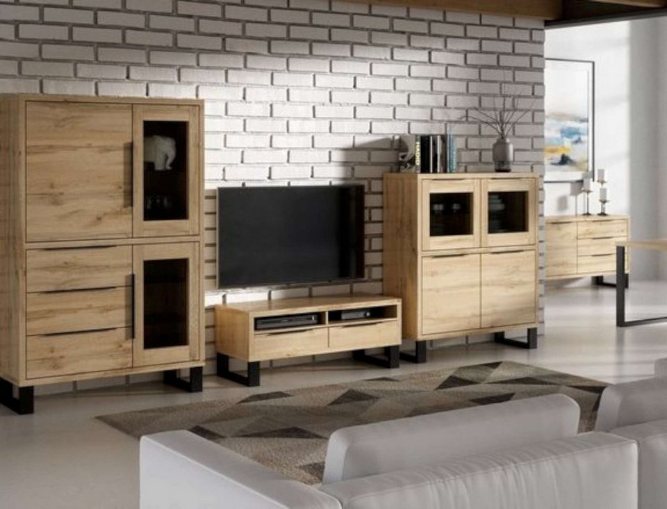 99rooms Wohnwand Escape Wotan Eiche Set 3 St Wohnzimmer Set Design