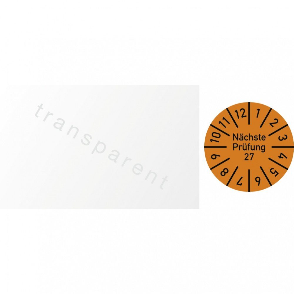 Dreifke Hinweisschild Kabelprüfplakette Nächste Prüfung 2027, Folie, 60x25 mm, 10 Stück/Boge