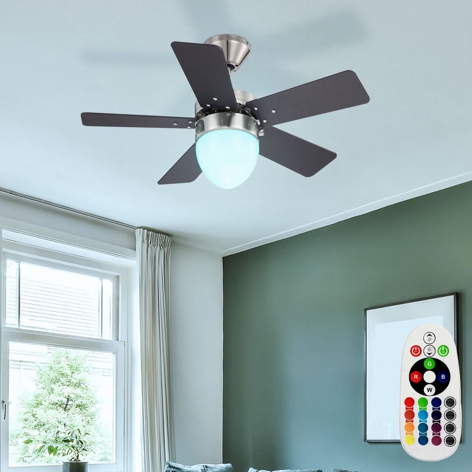 Etc Shop Deckenventilator 7 Watt Rgb Led Decken Ventilator