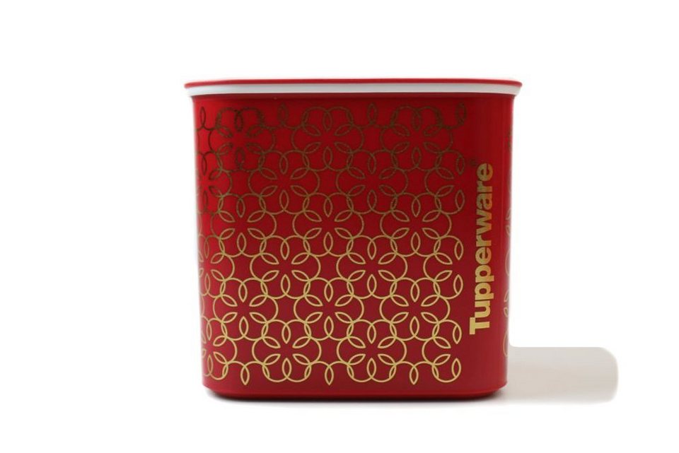 Tupperware Vorratsdose Quadro 21 L Rot Blumen Motiv