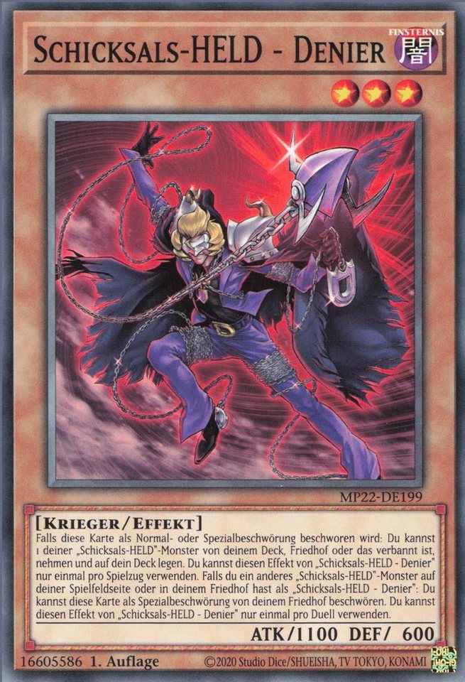 Recollectibles Sammelkarte Yugioh Karte Schicksals Held Denier