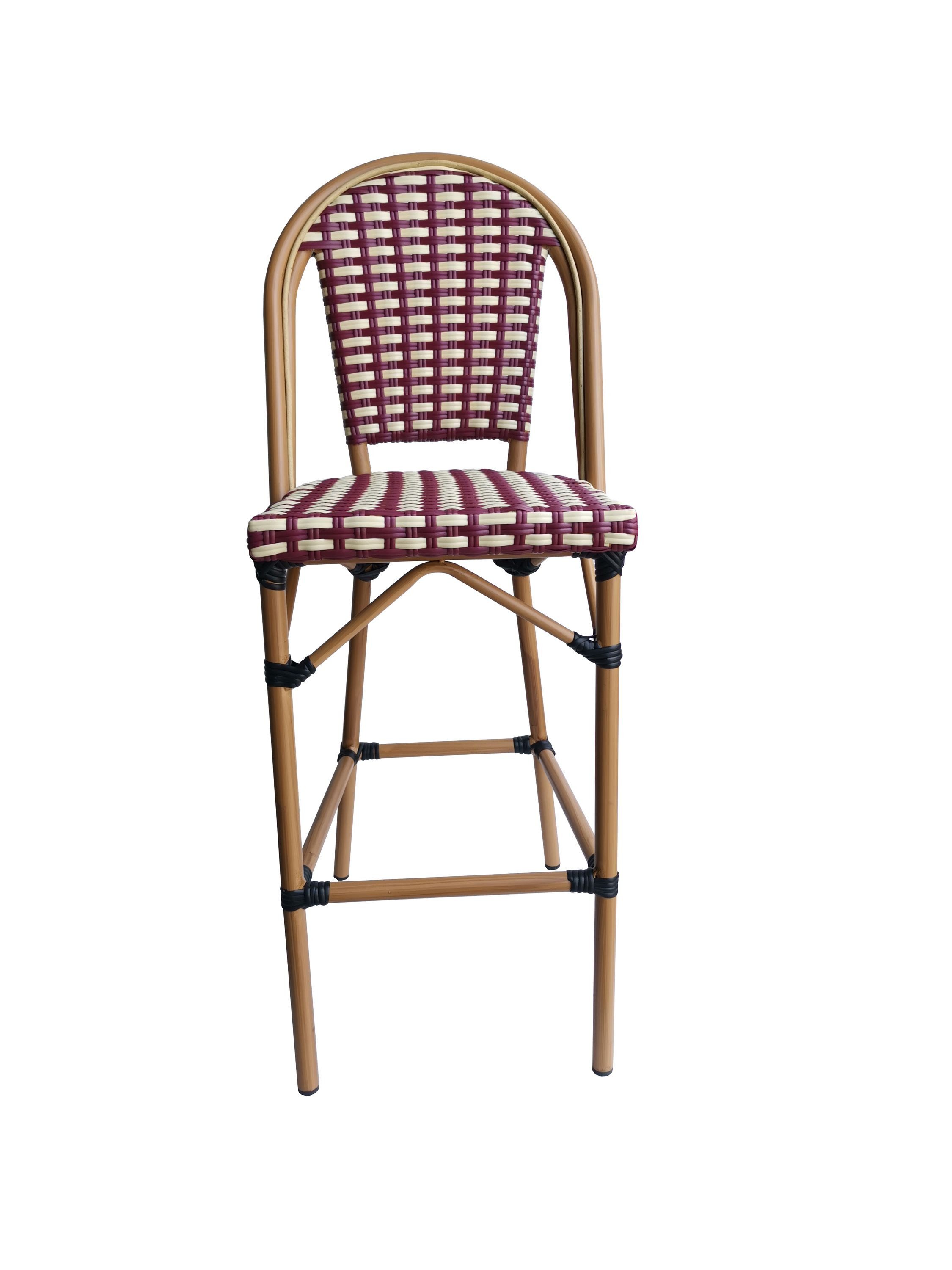 dynamic24 Barhocker, Barhocker Polyrattan rot, platzsparende Lagerung ...