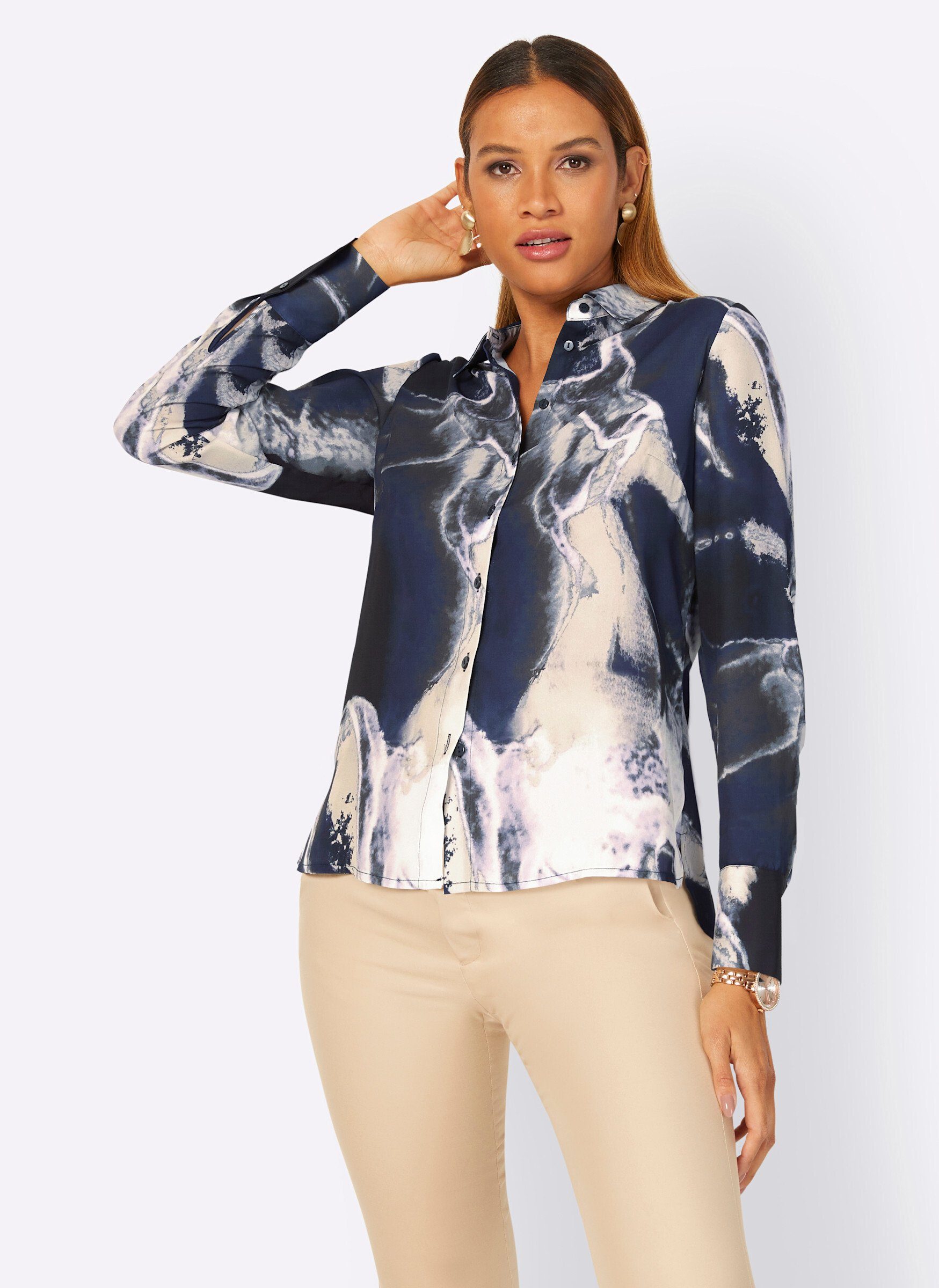creation L Klassische Bluse Bluse, Verlängertes Rückenteil