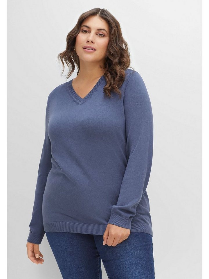 Sheego V Ausschnitt Pullover Große Größen Aus Feinstrick