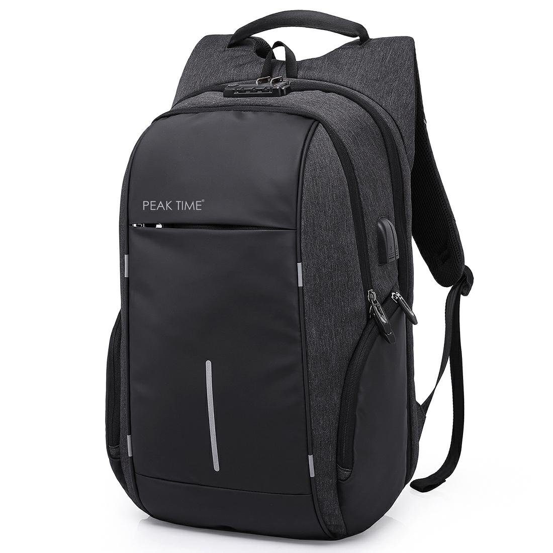 PEAK TIME Tagesrucksack PT-304, Cityrucksack mit praktischen Seitentaschen
