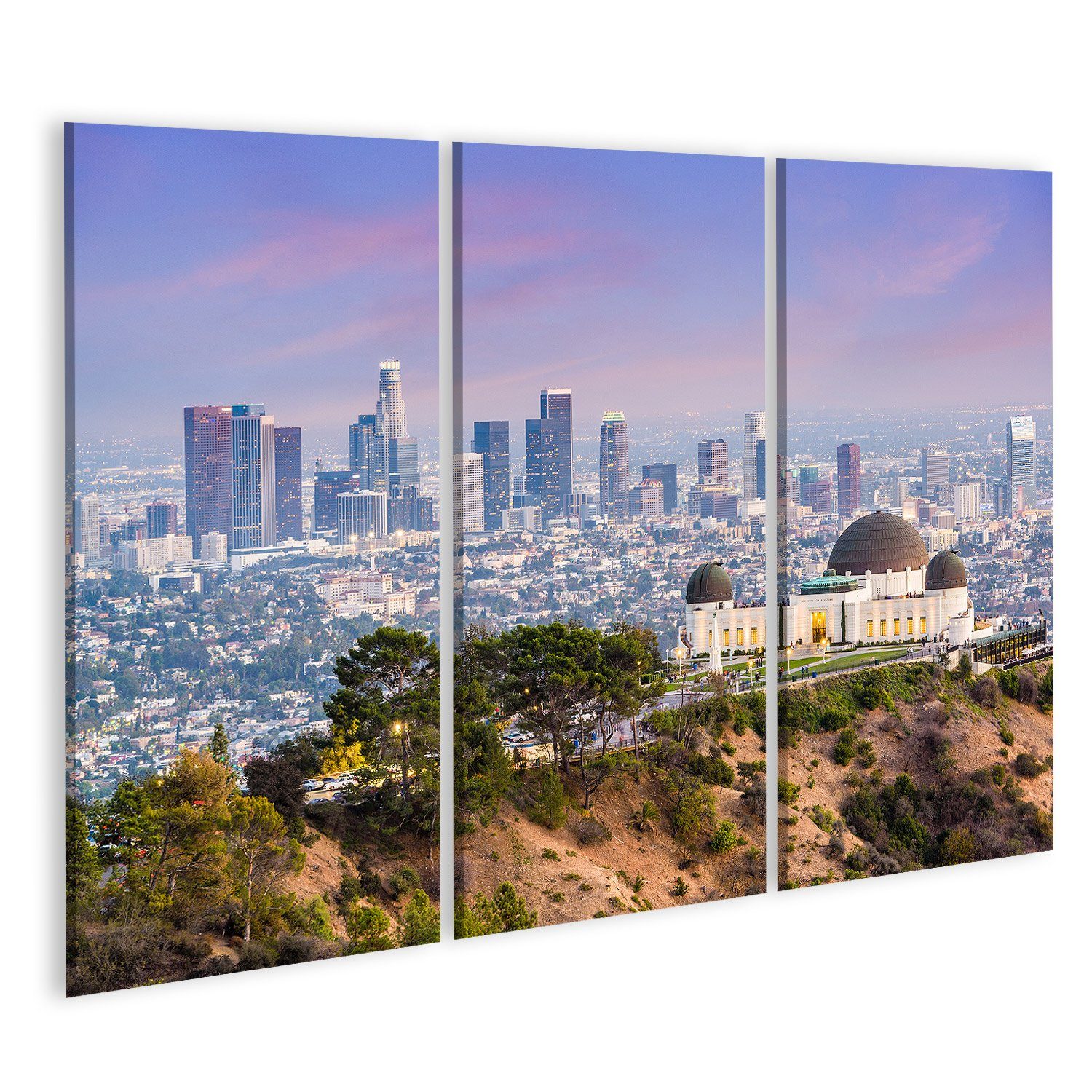 islandburner Leinwandbild Bild auf Leinwand Los Angeles Kalifornien USA Stadtzentrum Skyline Gri