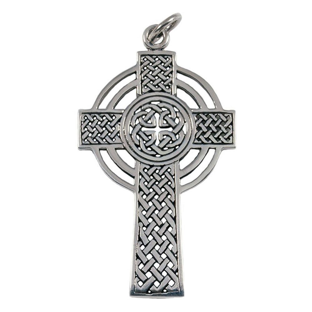 HOPLO Kreuzanhänger, Keltisches Kreuz groß Irisch Knoten