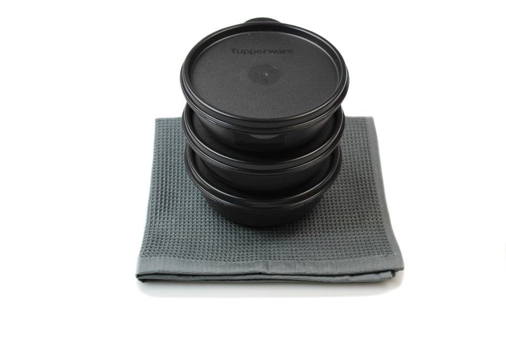TUPPERWARE Back-Set Hit-Parade 300 ml schwarz (3) + GLASTUCH
