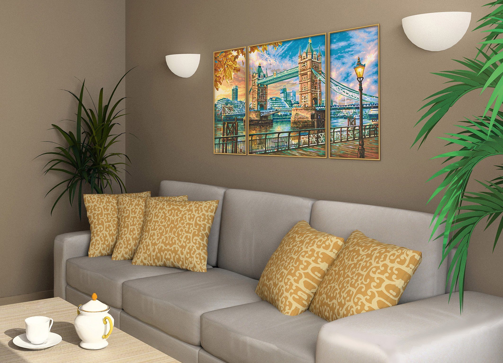 Schipper Malen nach Zahlen »Meisterklasse Triptychon - London - Tower Bridge«, Made in Germany ...