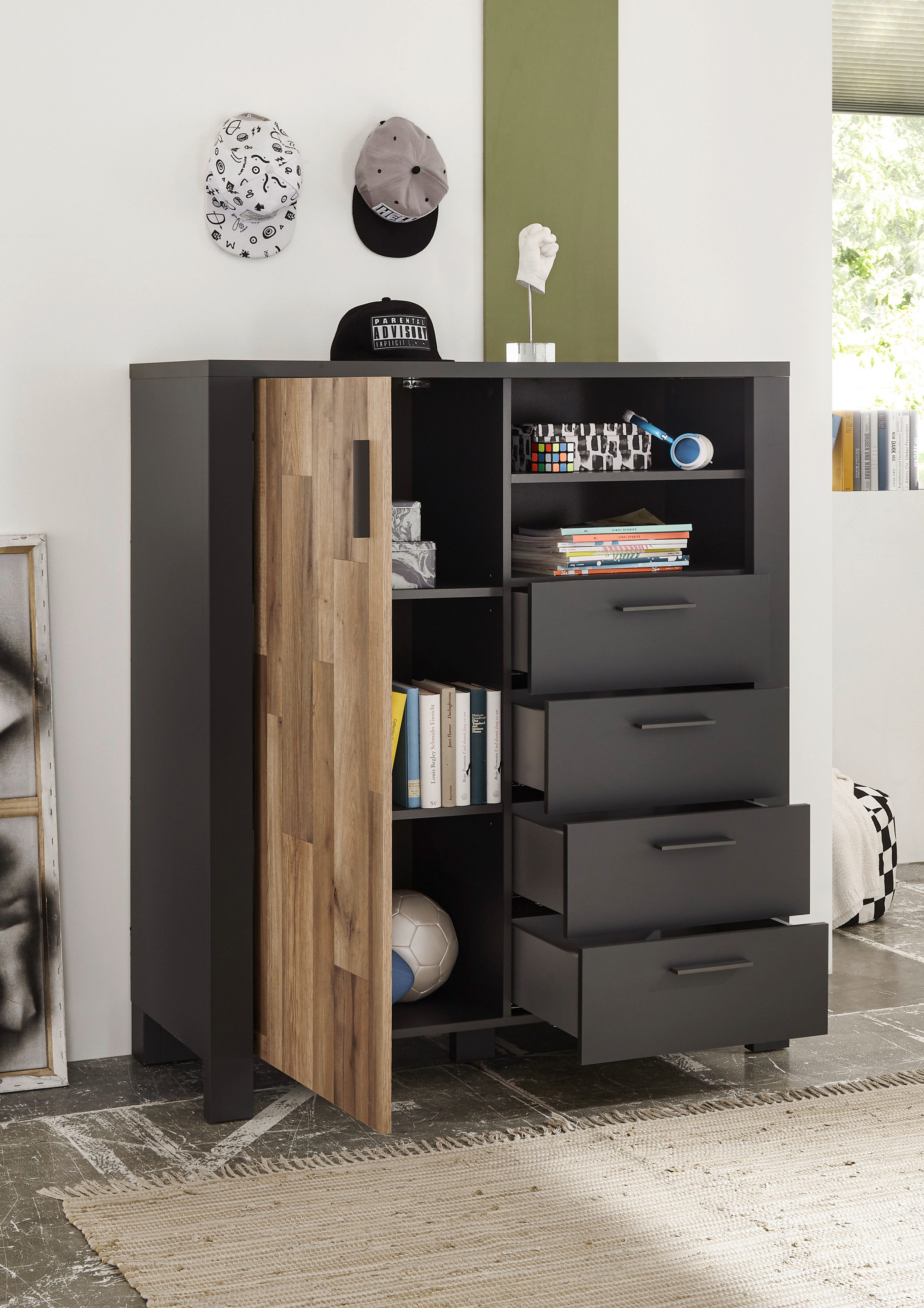 Begabino Schubkastenkommode Dallas Hochkommode Sideboard