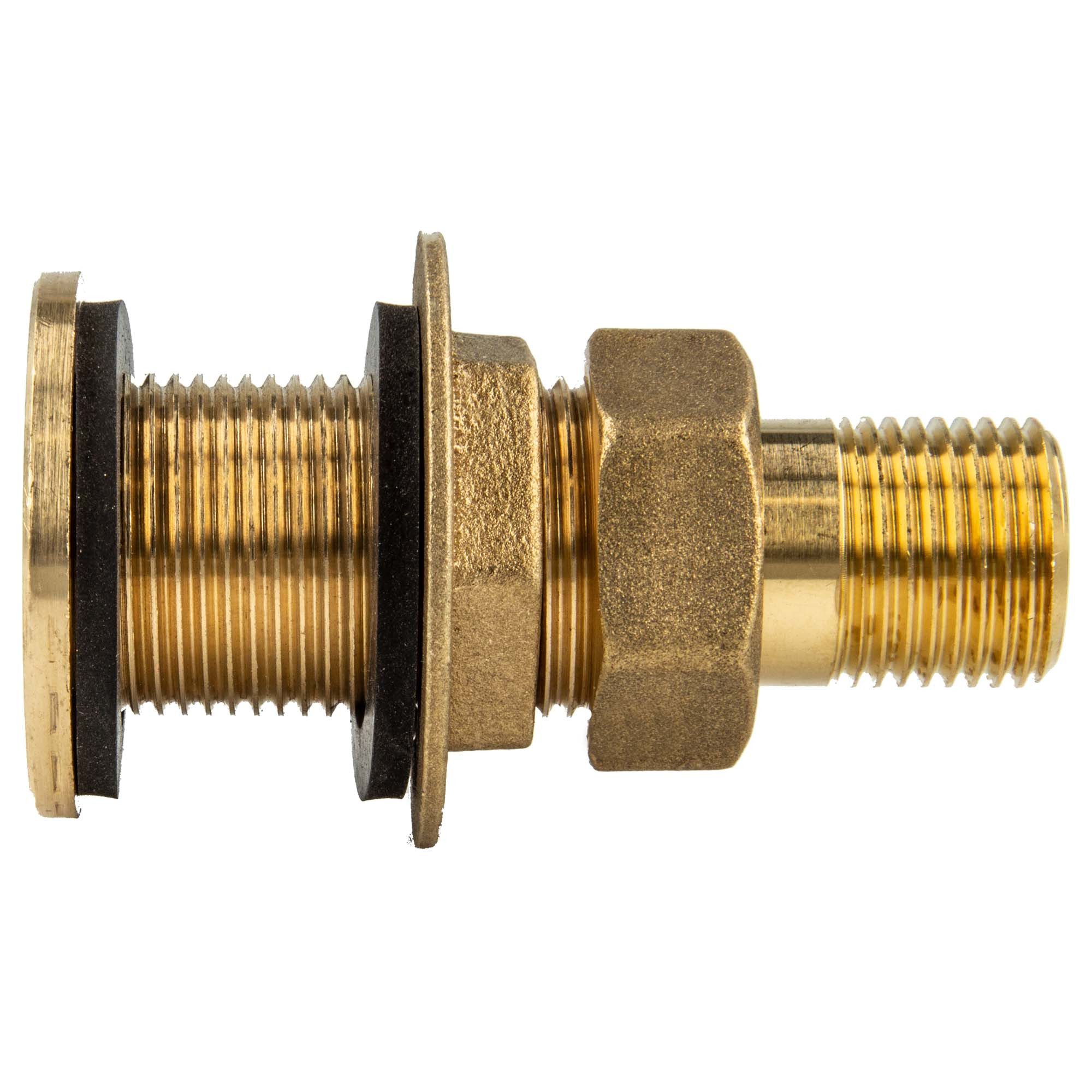 tecuro Gewindefitting Tank,- Schottverschraubung Wanddurchführung mit Verschraubung, 1/2 Zoll