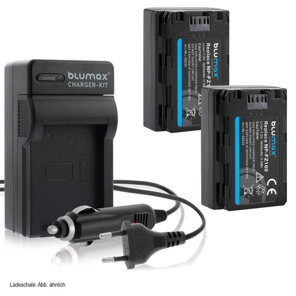 Blumax Set mit Lader für Sony NP-FZ100 Alpha 1600 mAh Kamera-Akku Blumax Set mit Lader für Sony NP-FZ100 Alpha 1600 mAh Kamera-Akku