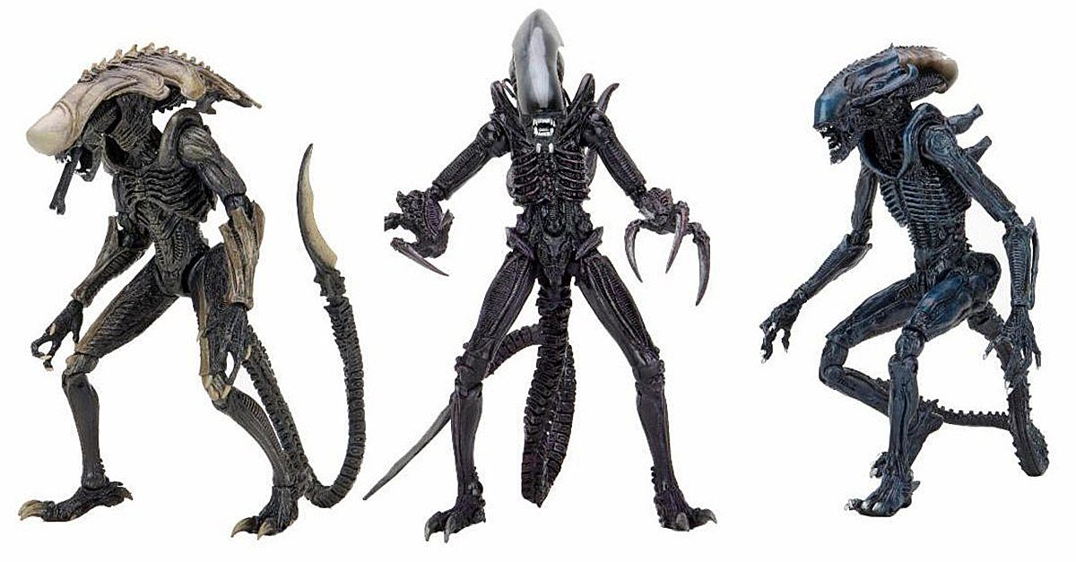 NECA Actionfigur Alien vs. Predator Figurenset Razor, Chrysalis, Arachnoid