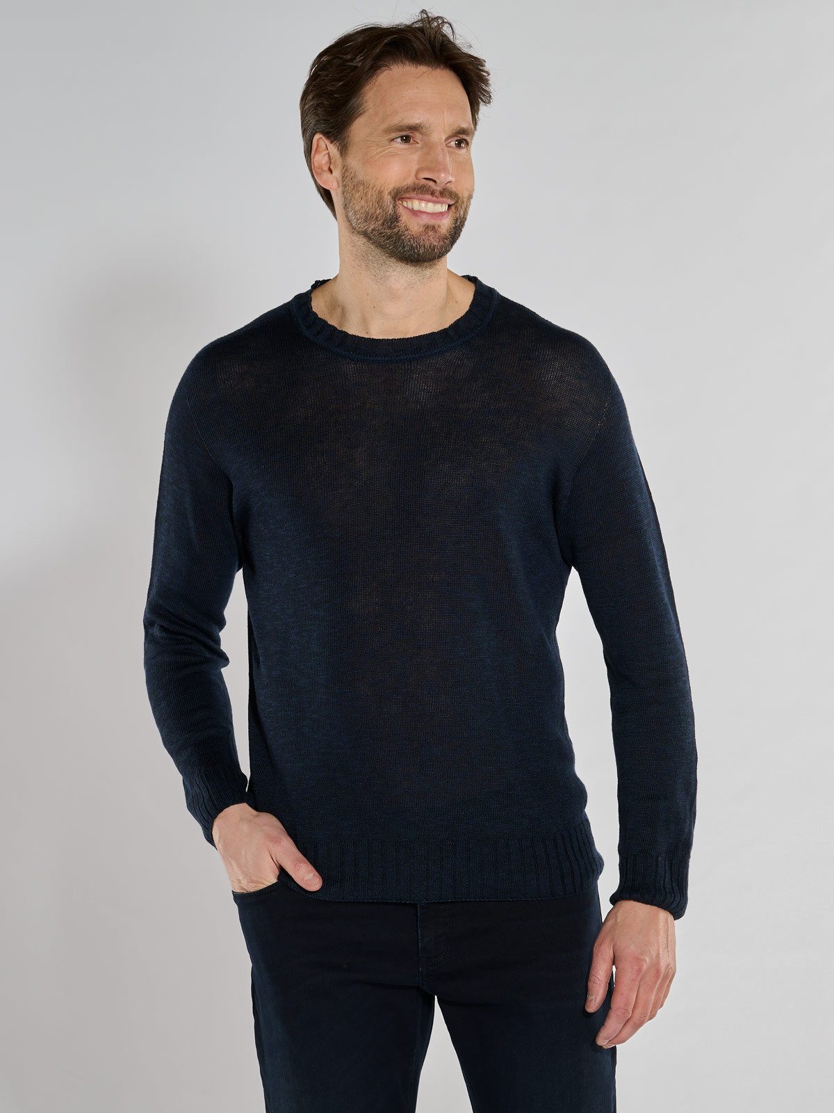 ENGBERS GERMANY Rundhalspullover Pullover aus italienischem Garn ...
