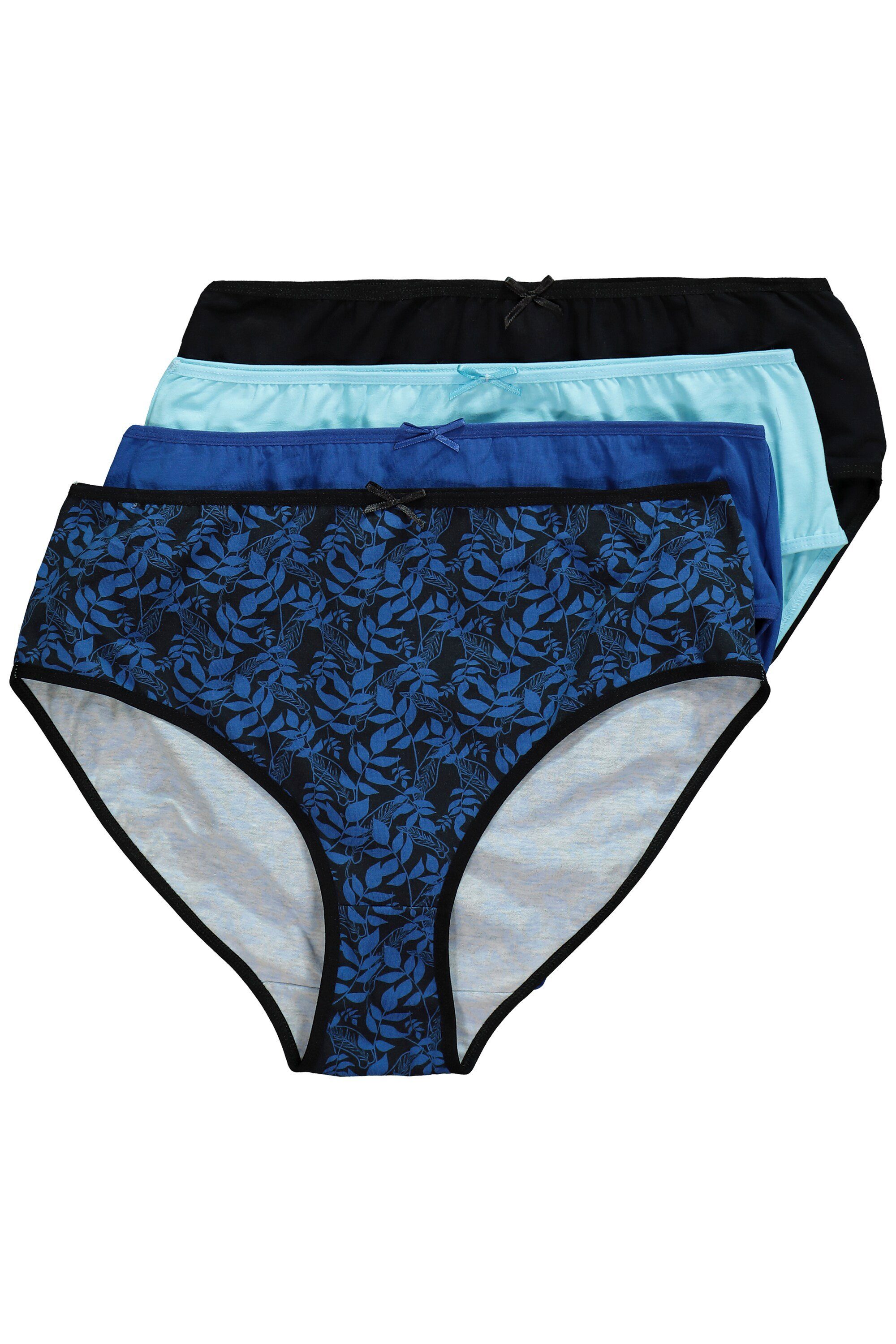 Ulla Popken Slip Midislips 4er Pack Blättereinfarbig