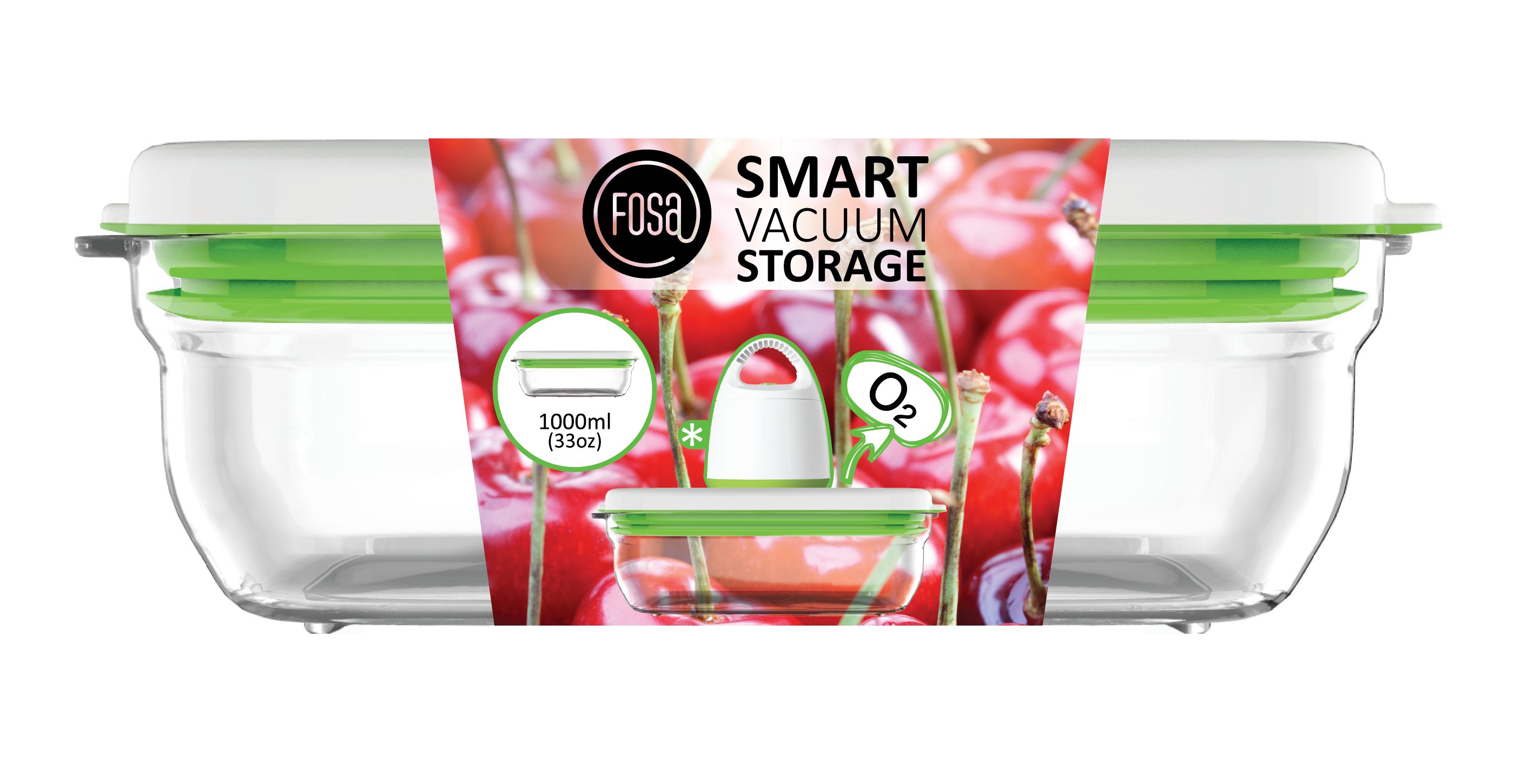 FOSA HOME Vakuumbehälter Barcelona Behälter eckig 1x1000ml