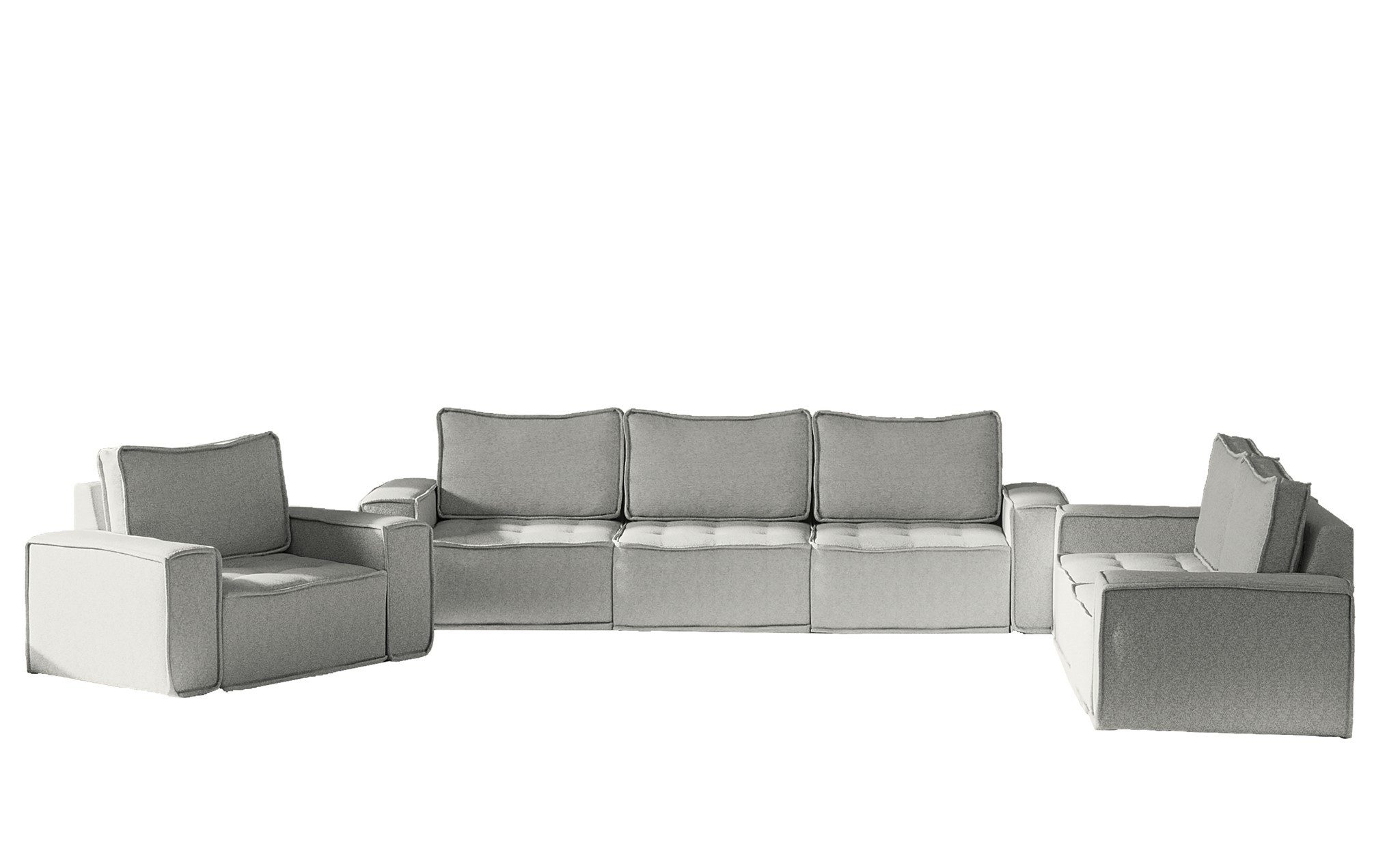 Fun Möbel Polstergarnitur Sofaset Modulsofa Set 6 Teilig Sande 3 2 1 In