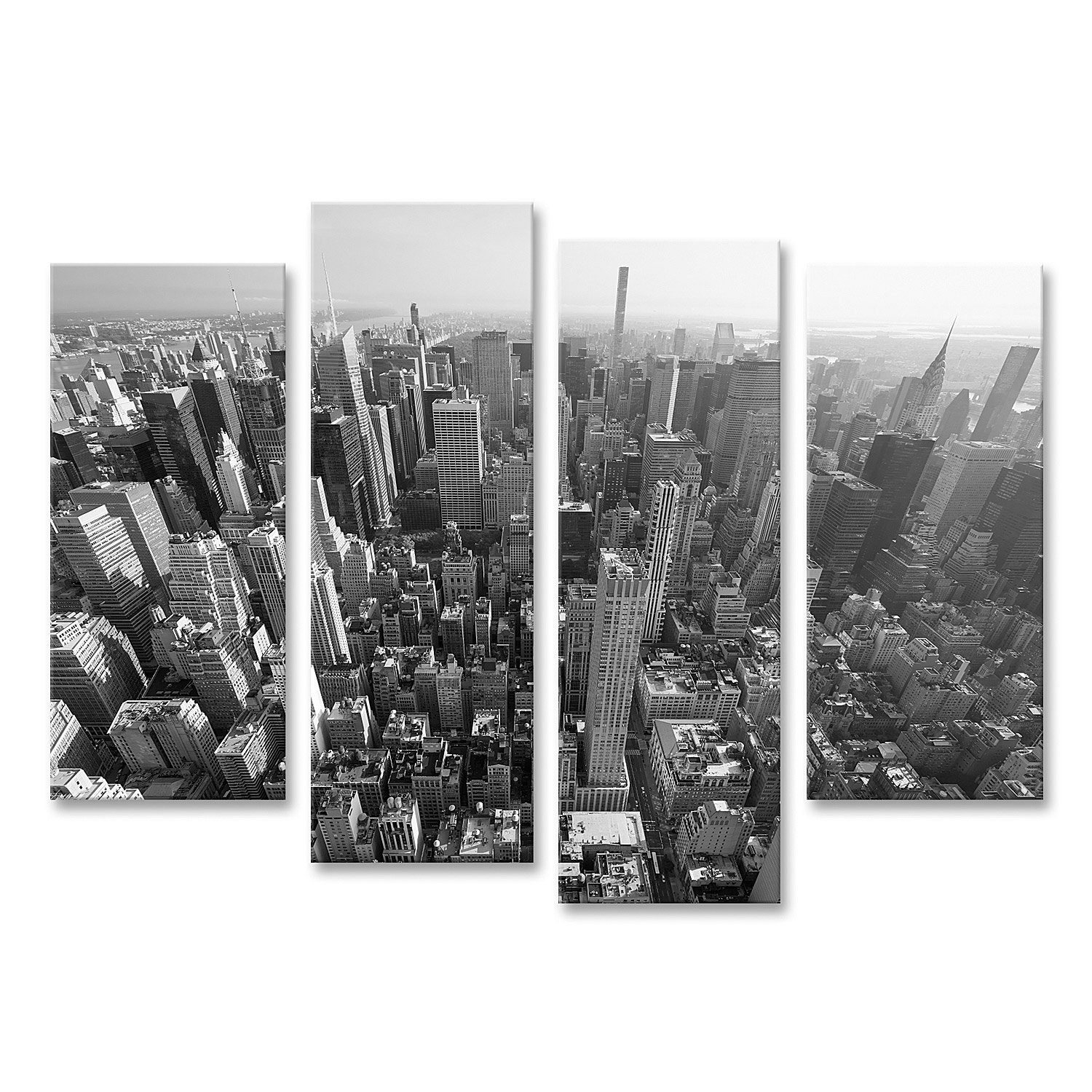 islandburner Leinwandbild Bild auf Leinwand New York City Manhattan Skyline Schwarz und Weiß Luf