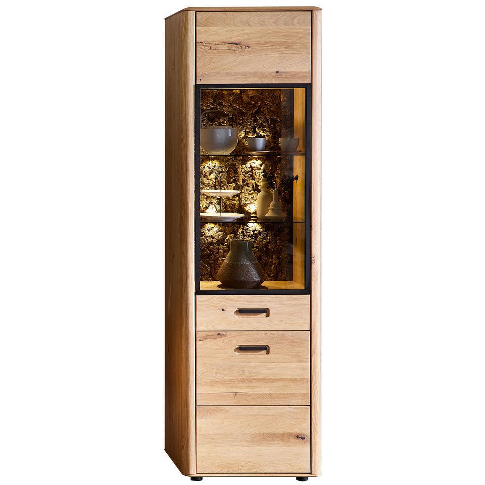 Expendio Vitrine Morena 2 Front Und Korpus Wildeiche Massiv 60x205x39 Cm