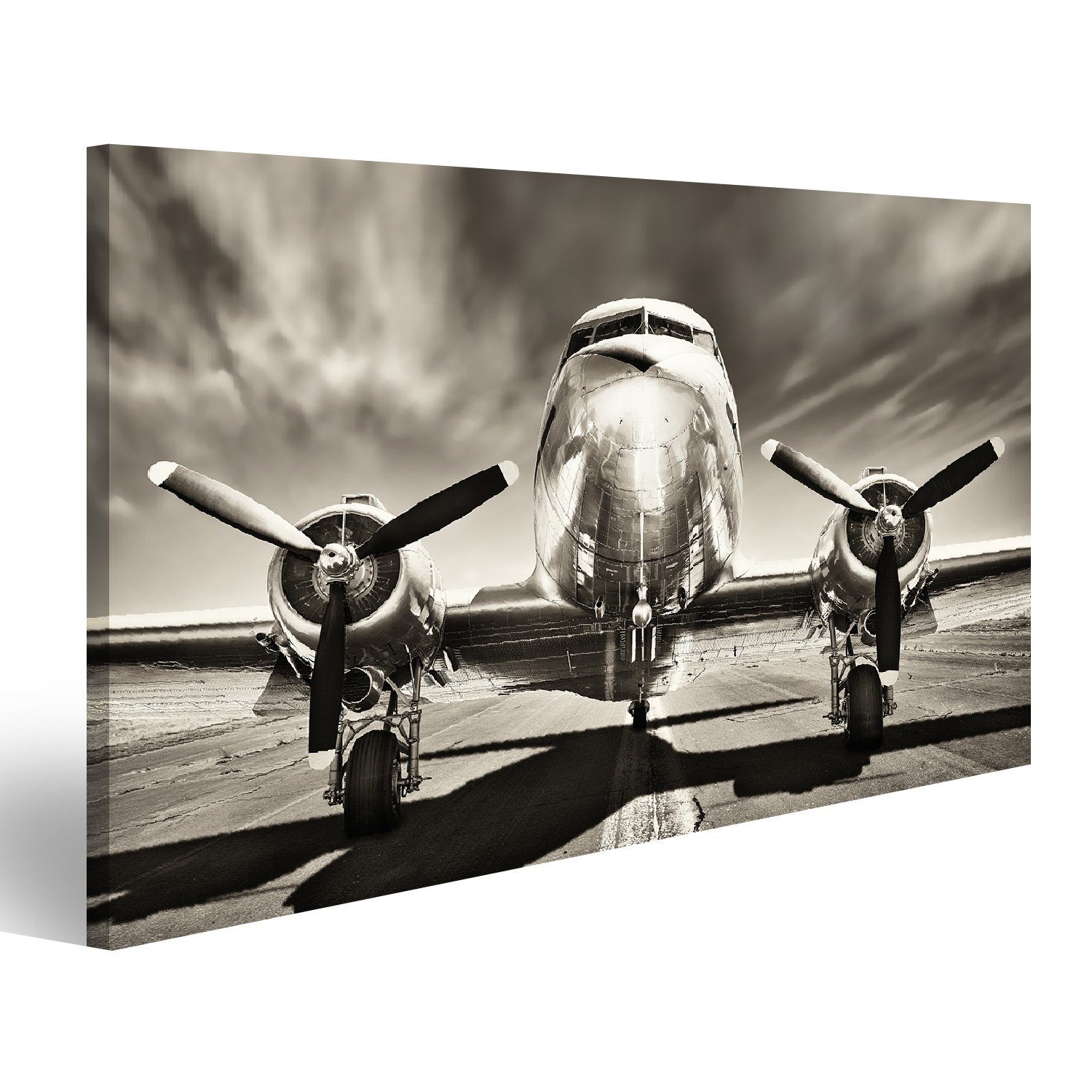 islandburner Leinwandbild Bild auf Leinwand Retro Flugzeug Wandbild Leinwandbild Wand Bilder Po