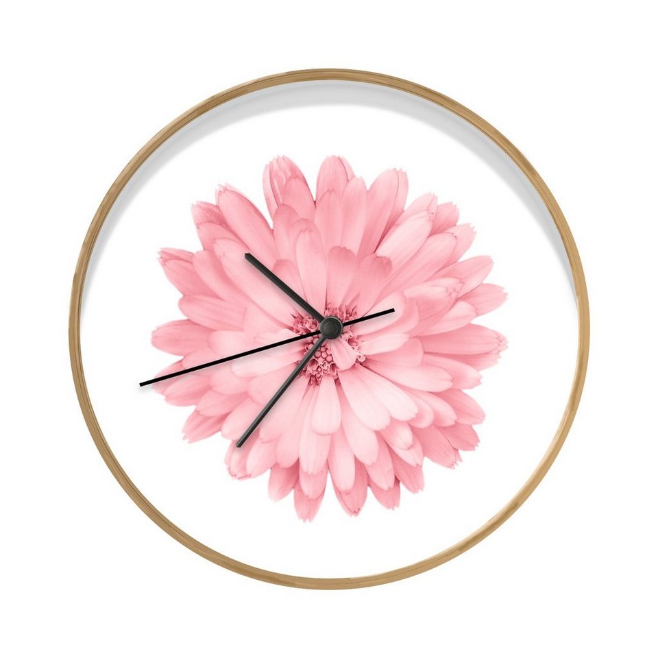 Muchowow Wanduhr Blumen Rosa Kamille Uhrwerk Wohnzimmer