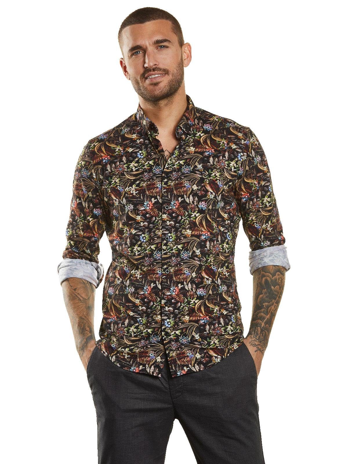emilio adani Langarmhemd Langarm-Hemd gemustert, Floral-Fancy All Over ...