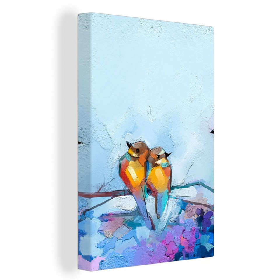 Onemillioncanvasses® Gemälde Gemälde Ölfarbe Vogel Zweig 1 St