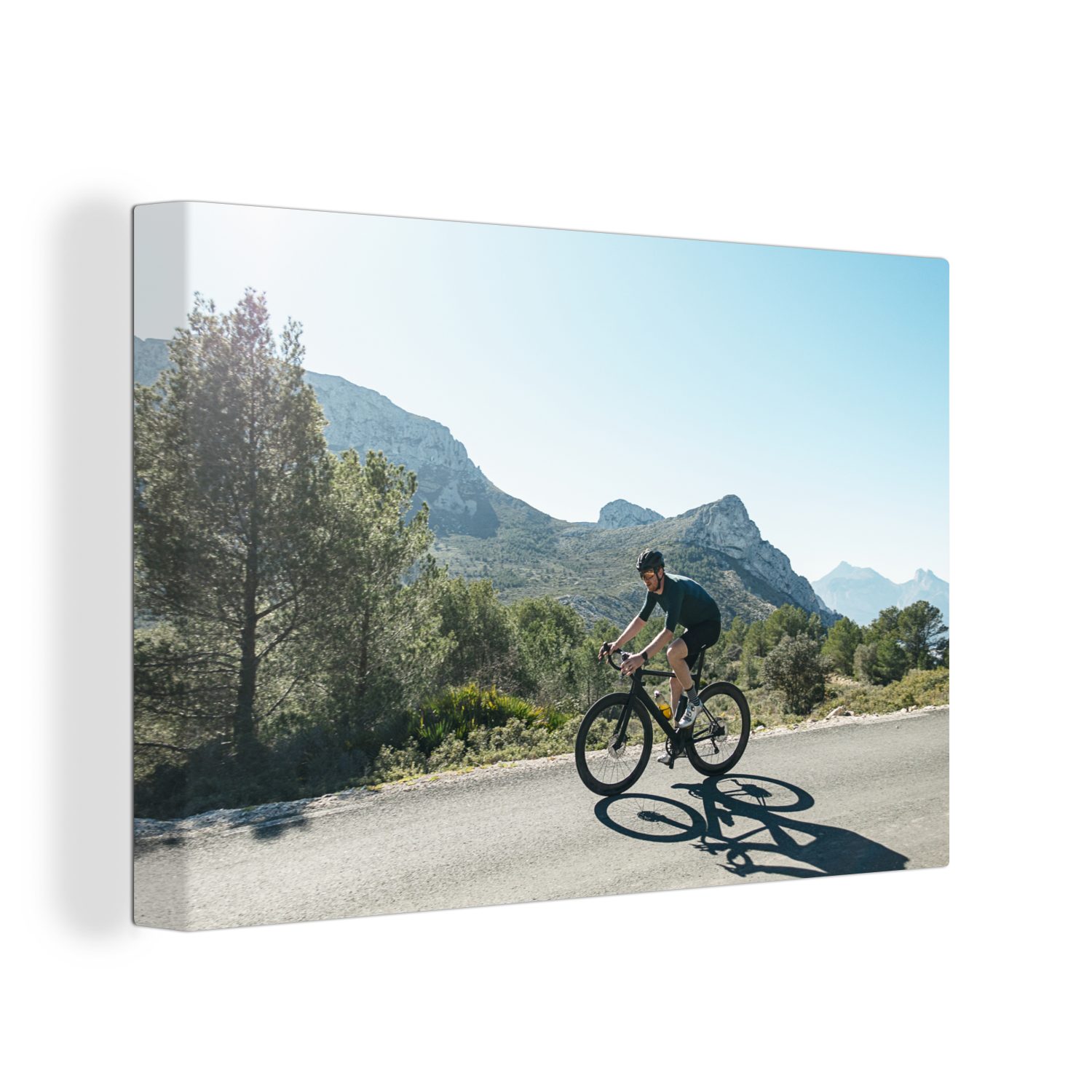 Onemillioncanvasses® Leinwandbild Fahrrad Rennradfahren Berge 1