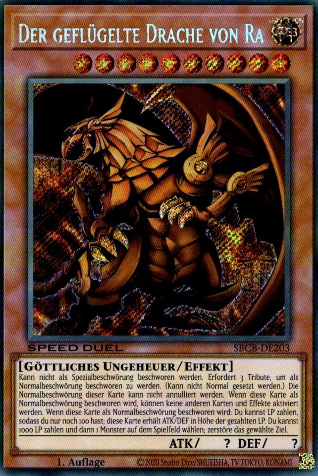Recollectibles Sammelkarte Yugioh Karte Der Geflügelte Drache Von Ra