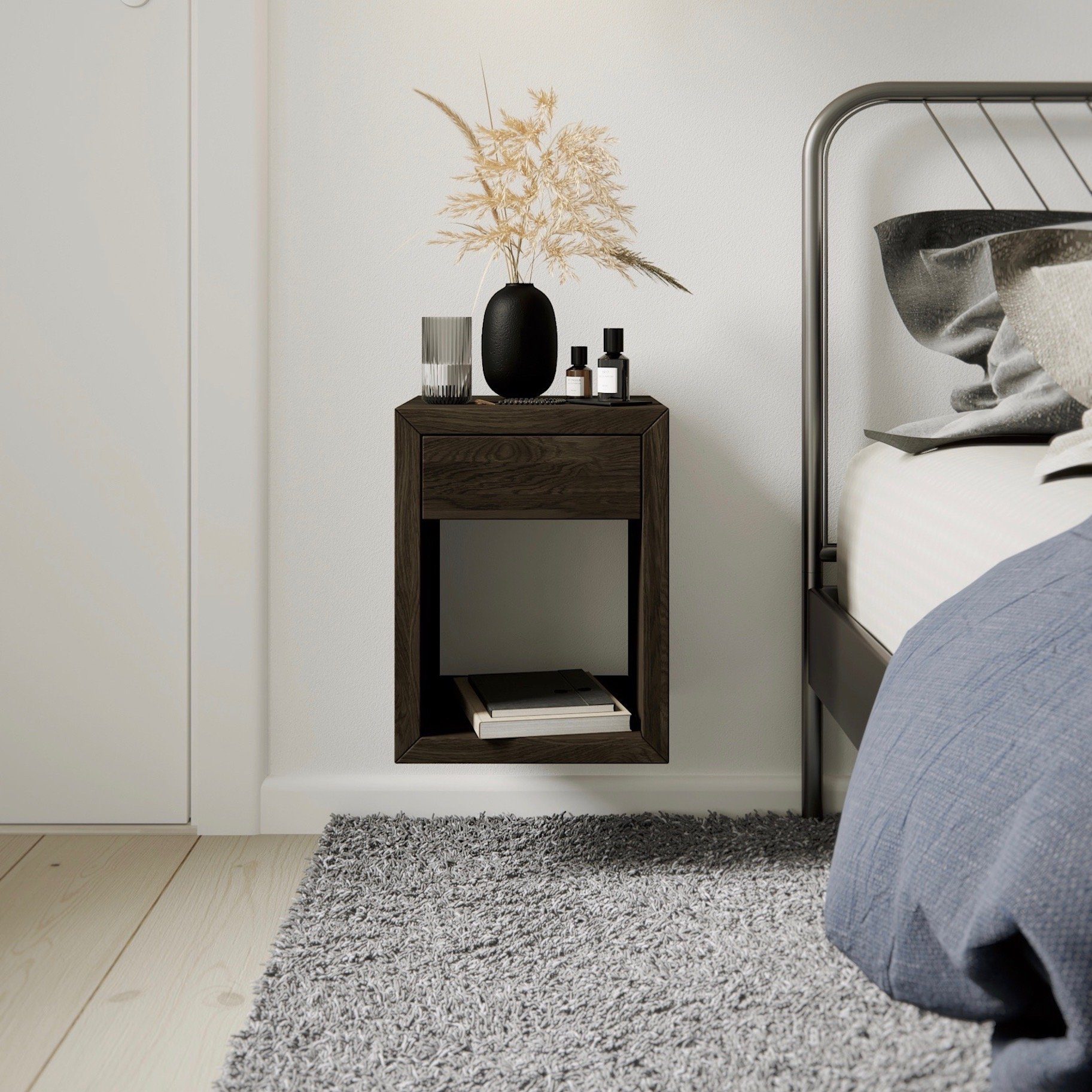 Woodek Design Nachttisch 2er Set Elegante Nachtschränke Hugo Schwebend