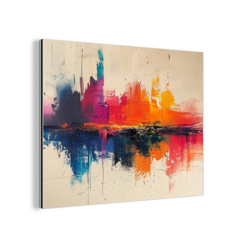 Muchowow Metallbild Modern Farbe Kunst Farbenfroh 1 St