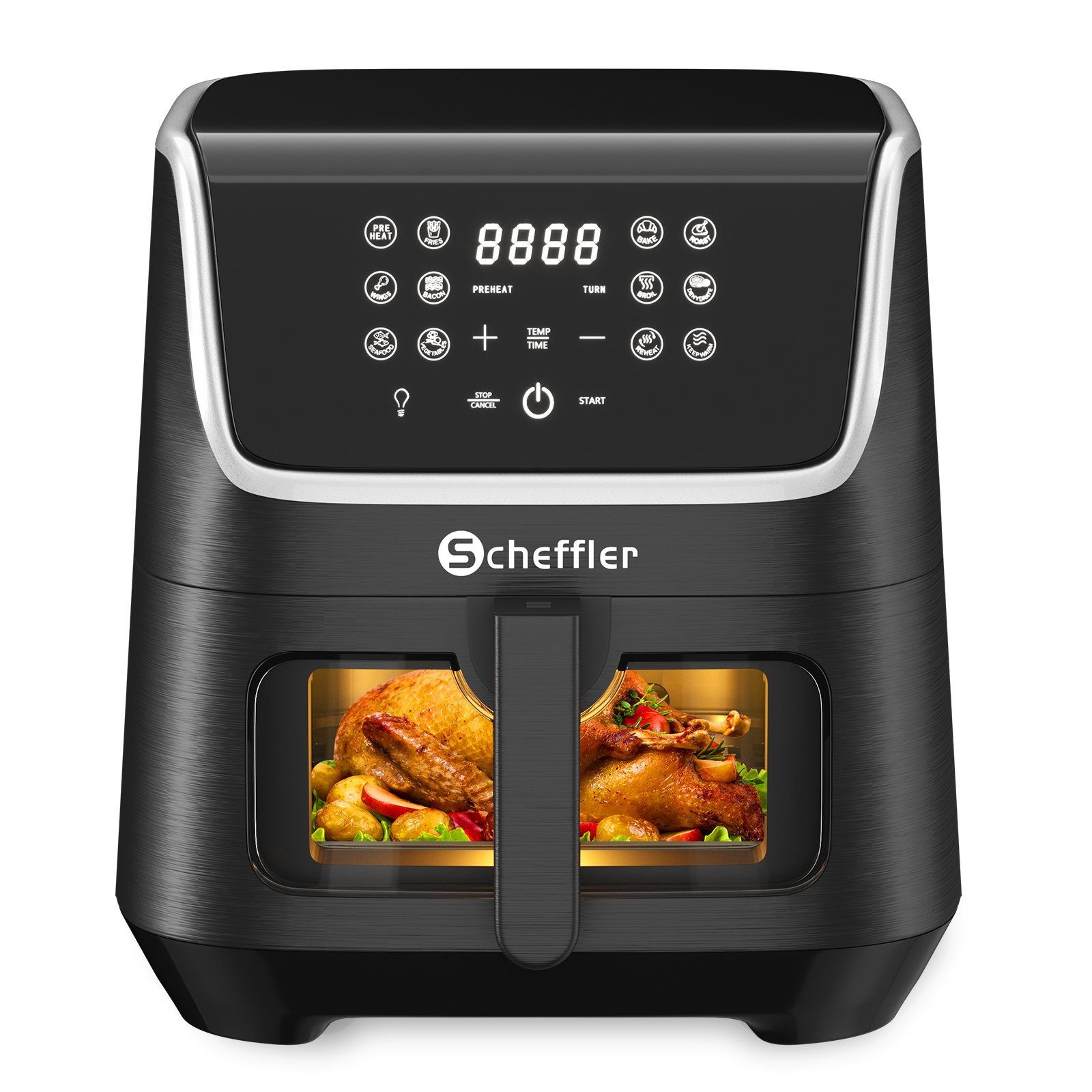 Scheffler Heißluftfritteuse Xxl 55l Airfryer Mit Sichtfenster 12